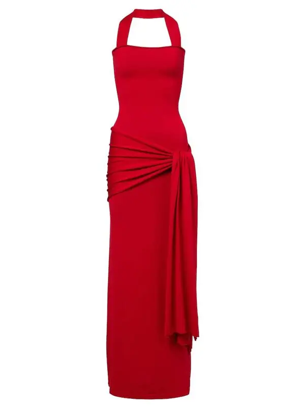 AYA MUSE Knitted Maxi Dress - Red