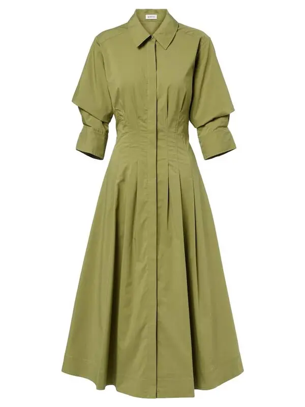 Simkhai Jazz Cotton-blend Poplin Shirt Dress - Green