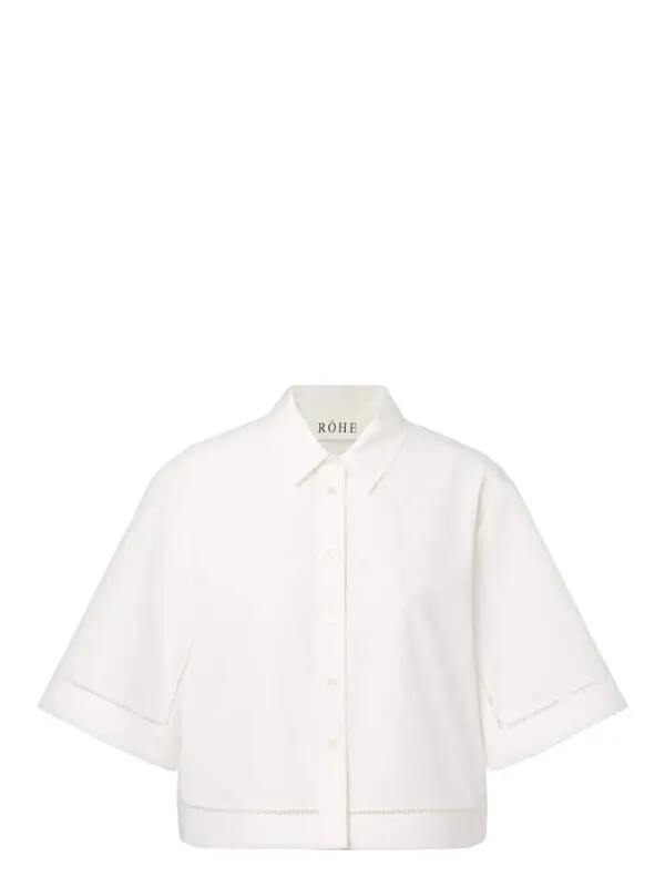 RÓHE Embroidered Cotton Poplin Shirt - White