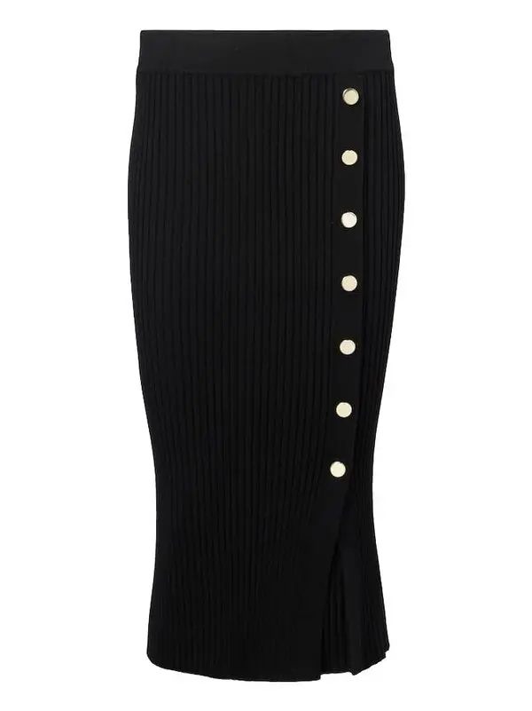 Veronica Beard Tanner Knitted Pencil Skirt - Black