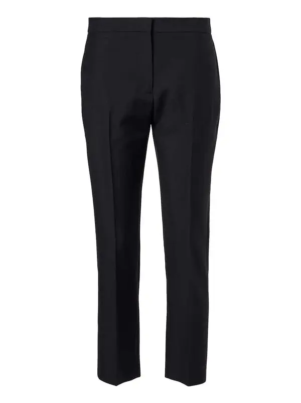 Alexander McQueen Wool And Mohair Cropped Straight Pants - Black