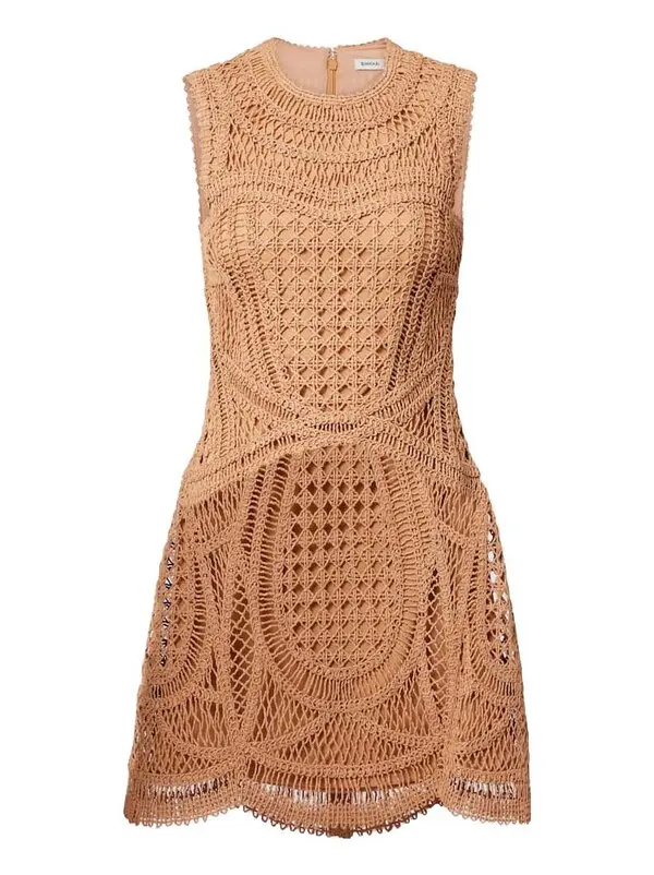 Simkhai Coen Raffia-blend Mini Dress - Beige