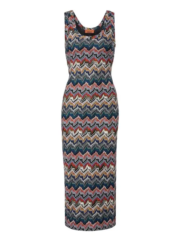 Missoni Zigzag Lame Midi Dress - Multicoloured