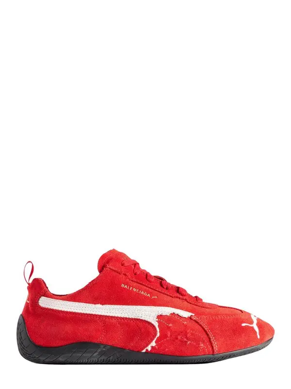 Balenciaga Speedcat Suede Sneakers - Red