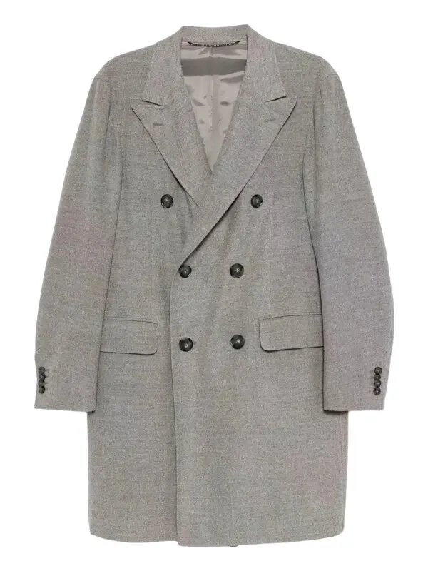 Canali Double-breasted Wool Coat - Grey