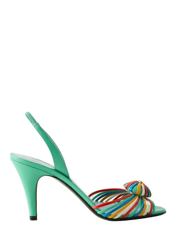 Valentino Garavani 85 Embellished Slingback Sandals - Green