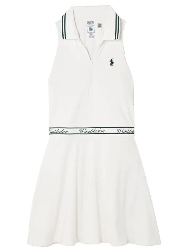 Polo Ralph Lauren Wimbledon Embroidered Stretch-knit Tennis Dress - White