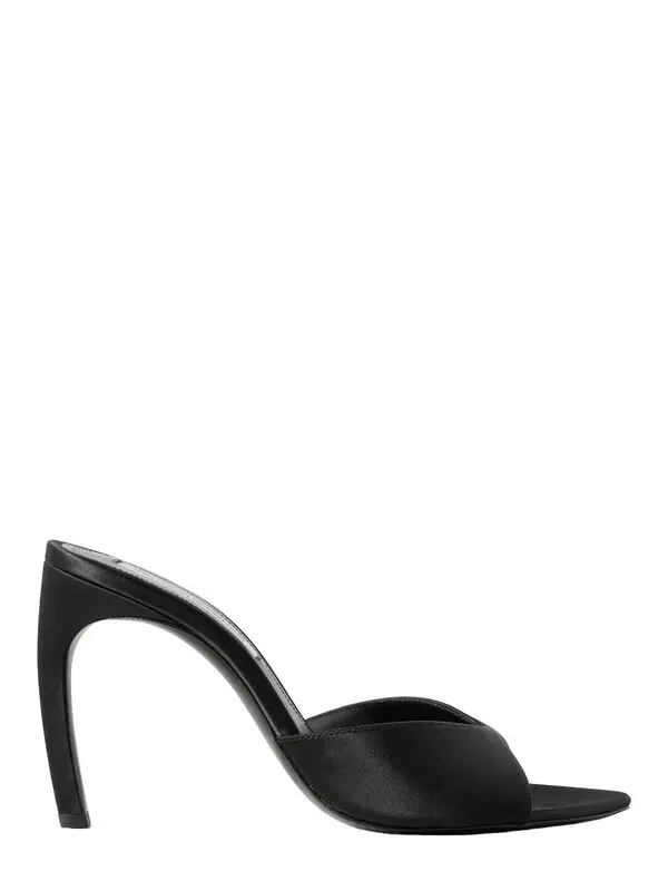 Victoria Beckham Satin Mules With Banana Heels - Black