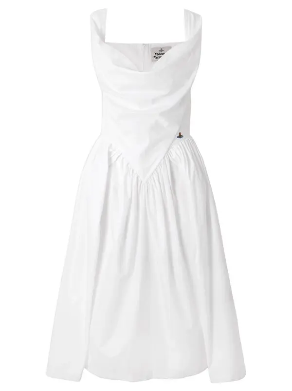 VIVIENNE WESTWOOD Sunday Gathered Cotton-poplin Dress - White