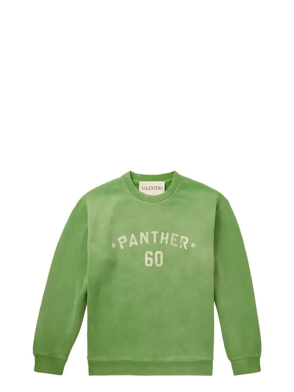 Valentino Garavani Logo-appliquéd Printed Sweatshirt - Green