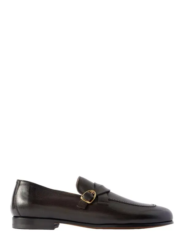 TOM FORD Gigi Buckled Full-grain Leather Loafers - Brown