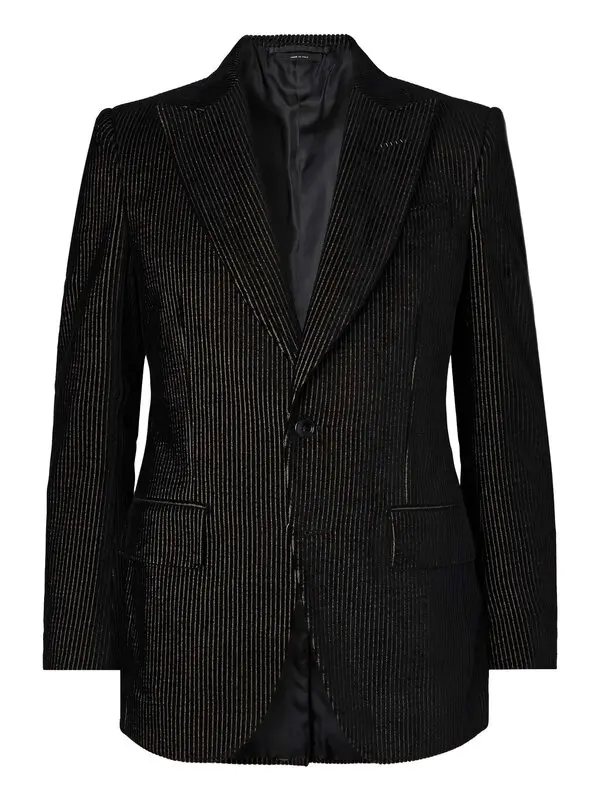 TOM FORD Cotton-blend Velvet Tuxedo Jacket - Black