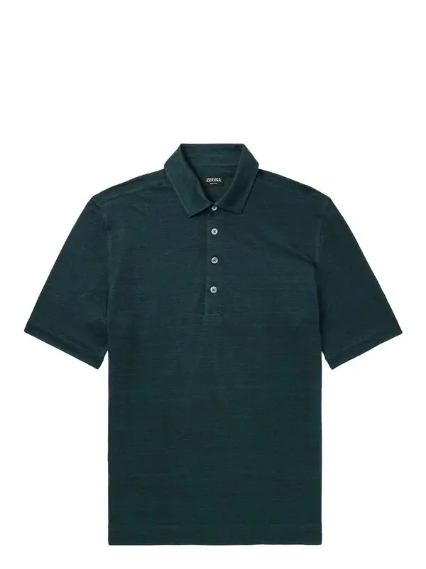 Zegna Oasi Linen Polo Shirt - Blue