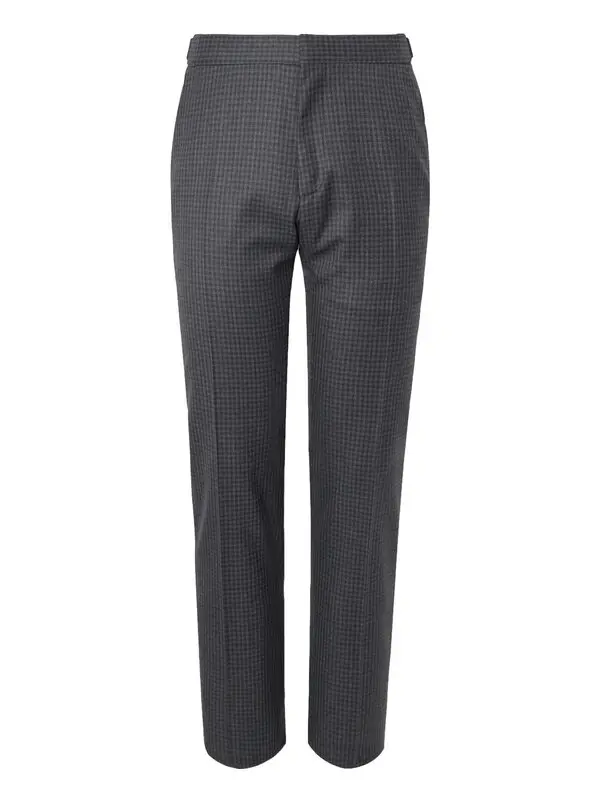 TOM FORD Dyllan Checked Wool Suit Trousers - Gray