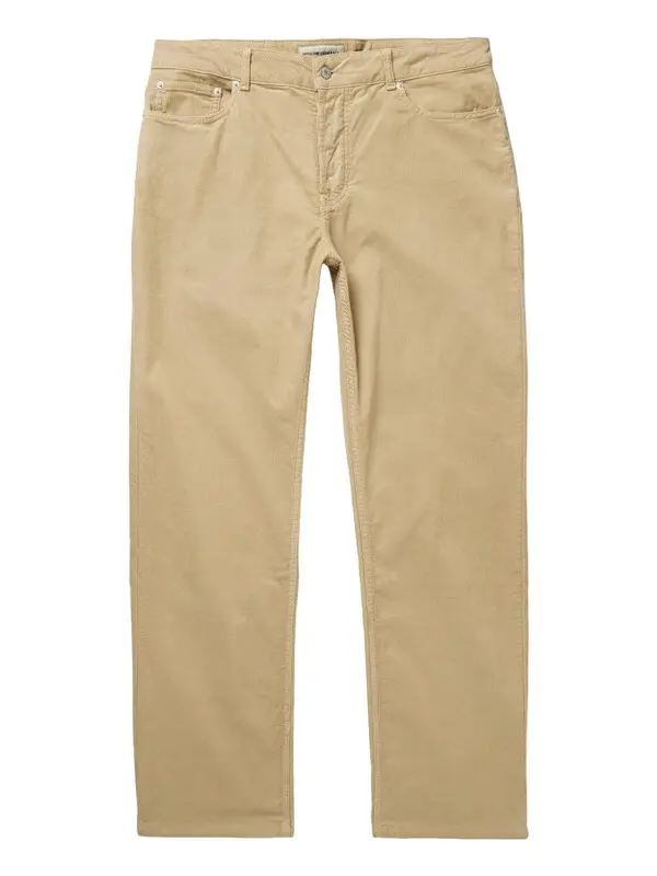 Officine Générale James Slim-fit Straight-leg Cotton-blend Corduroy Trousers - Neutrals