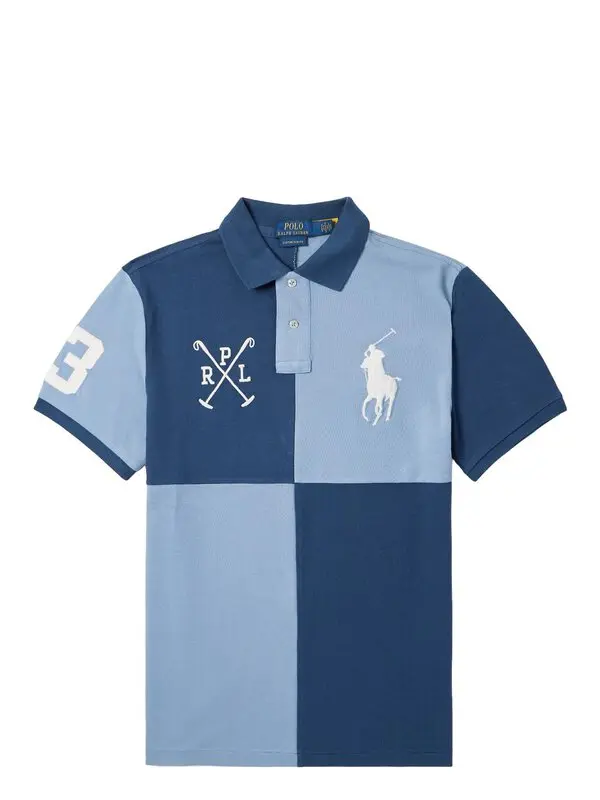 Polo Ralph Lauren Slim-fit Logo-embroidered Cotton-piqué Polo Shirt - Blue