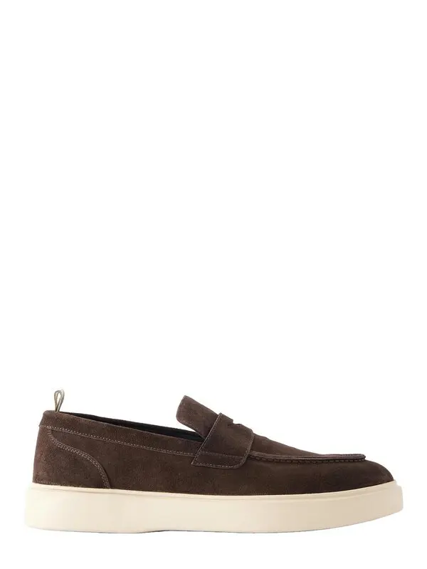 Officine Creative Suede Penny Loafers - Brown