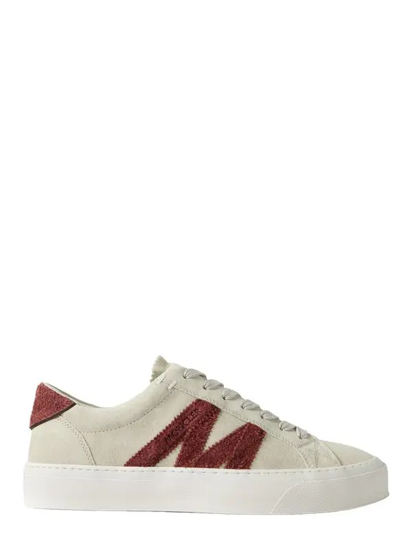 Moncler Monaco 2 Suede Sneakers - White