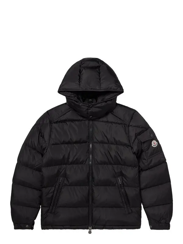 Moncler Maya Logo-appliquéd Quilted Shell Hooded Down Jacket - Black