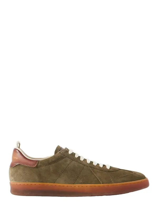Officine Creative Militia 002 Leather-trimmed Suede Sneakers - Green