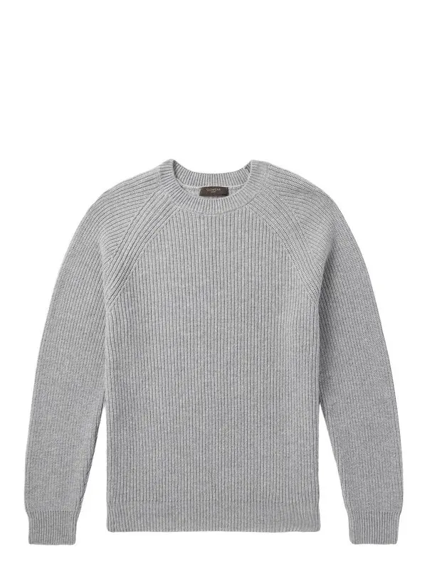 SLOWEAR Ribbed Cashmere Sweater - Gray