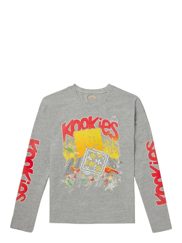 Kapital Buster Peckish Bowy Printed Cotton-jersey T-shirt - Gray