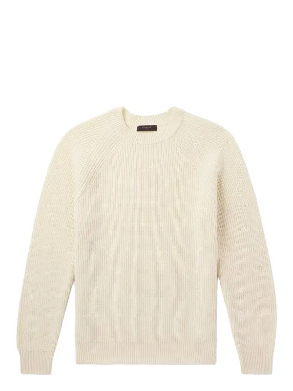 SLOWEAR Ribbed Cashmere Sweater - White