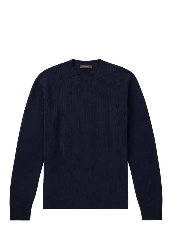 SLOWEAR Ribbed Wool Sweater - Blue