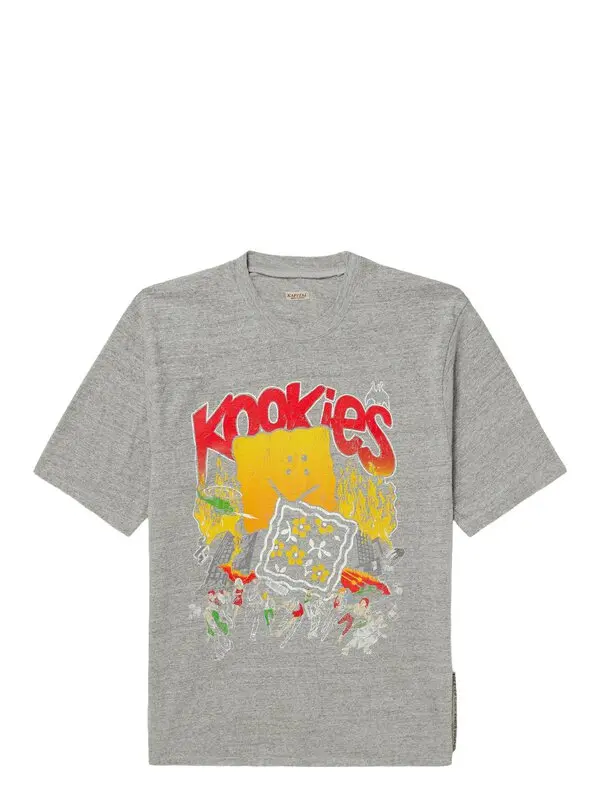 Kapital Buster Peckish Bowy Printed Cotton-jersey T-shirt - Gray