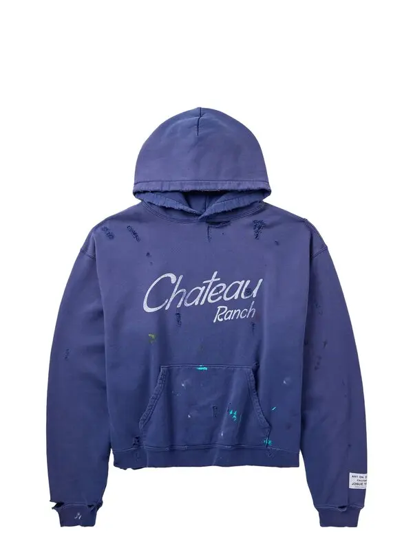 GALLERY DEPT. Chateau Ranch Cotton-jersey Hoodie - Blue