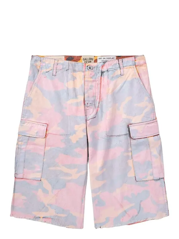 GALLERY DEPT. Straight-leg Camouflage-print Cargo Shorts - Pink