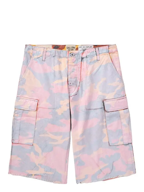 GALLERY DEPT. Straight-leg Camouflage-print Cargo Shorts - Pink