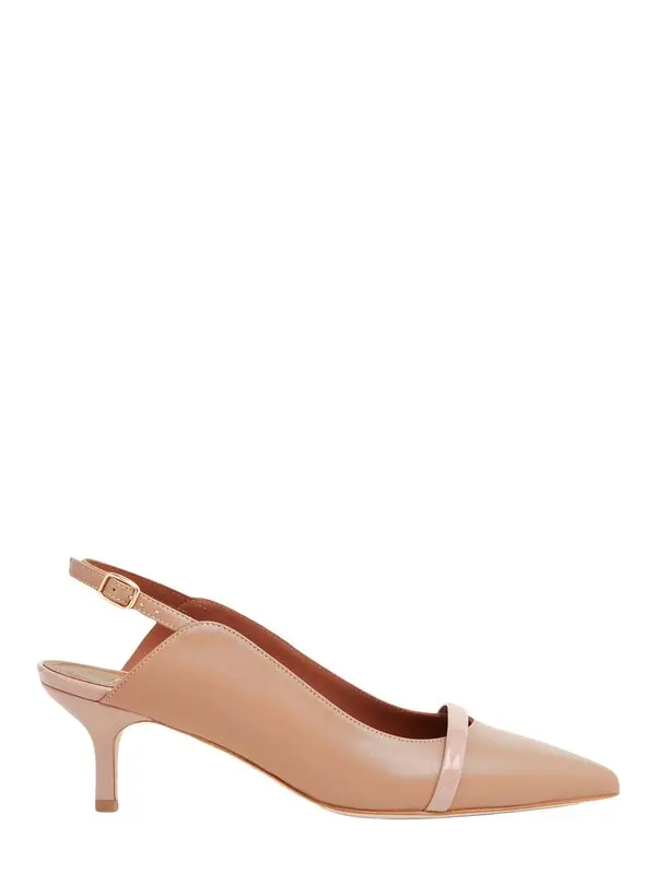 MALONE SOULIERS Leather Marion Slingback Pumps 45 - Nude