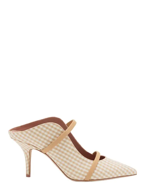 MALONE SOULIERS Maureen Gingham Mules - Beige