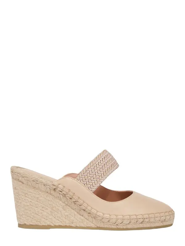 MALONE SOULIERS Leather-blend Sinea Wedge Sandals - Beige