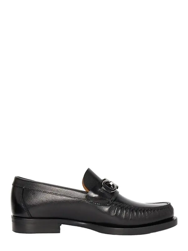 FERRAGAMO Fort Leather Loafers - Black