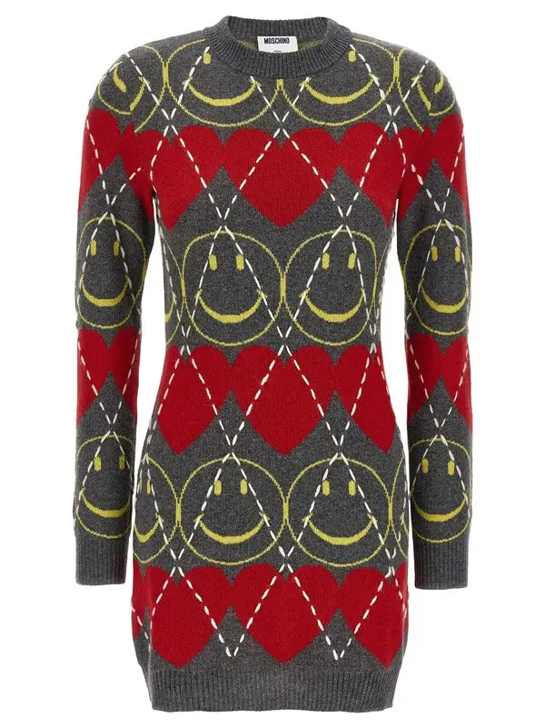 Moschino Smiley® Wool Mini Dress - Multicolor