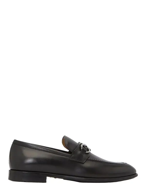 FERRAGAMO Foster Leather Loafers - Black