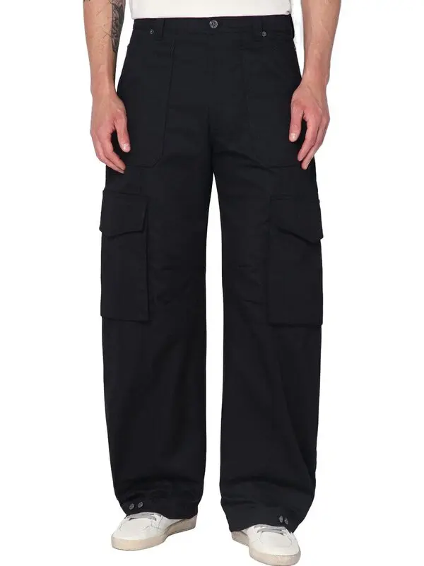 GOLDEN GOOSE Cotton Blend Cargo Trousers - Black