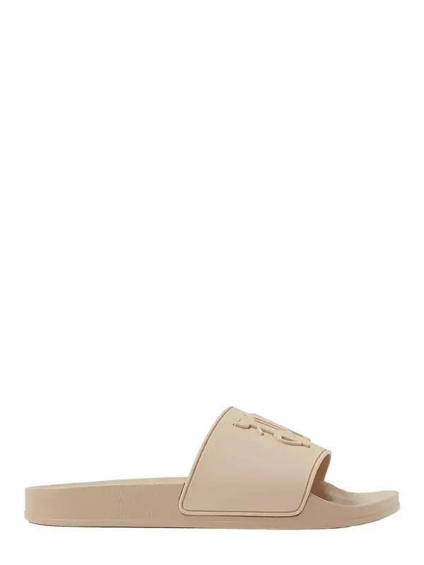 Palm Angels Monogram Pool Slides - Beige