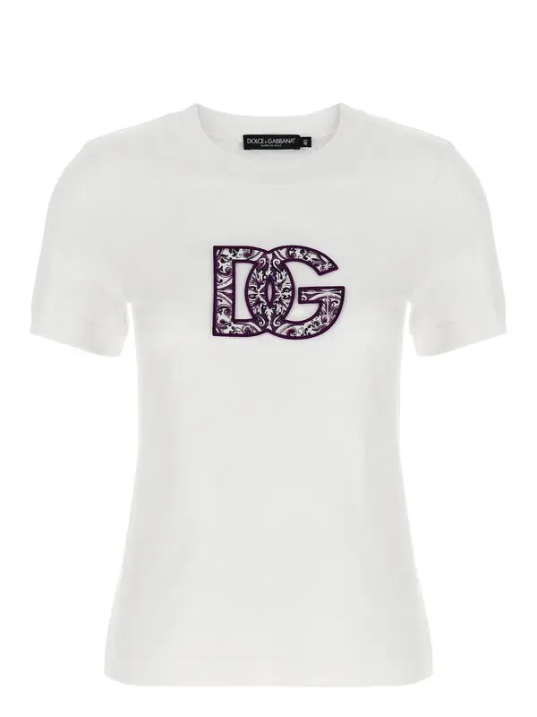 Dolce & Gabbana Maiolica Logo Patch T-shirt - White