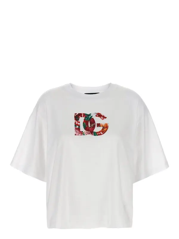 Dolce & Gabbana Floral Logo T-shirt - White