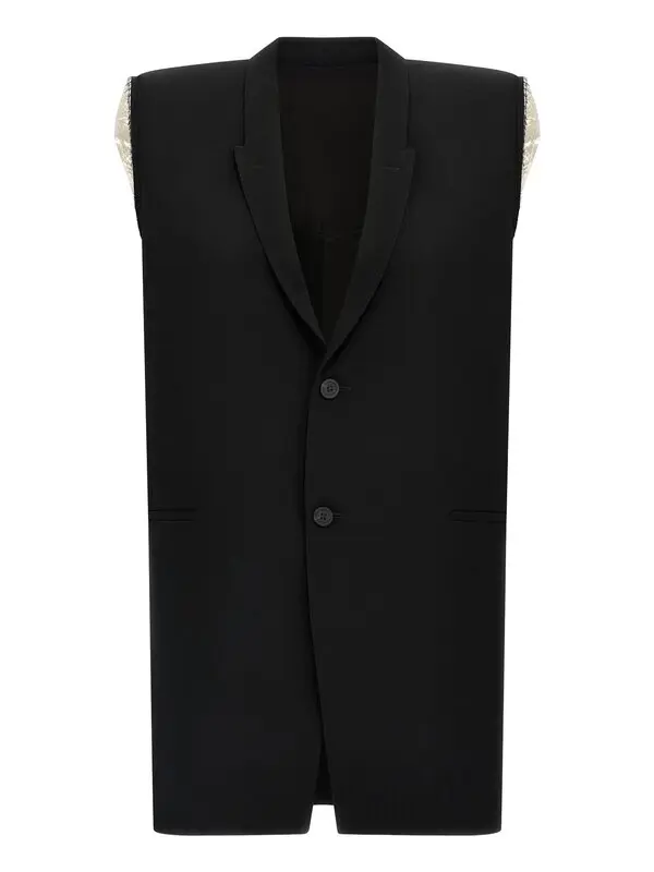 Rick Owens Dirt Tailored Sl' Wool Vest - Black