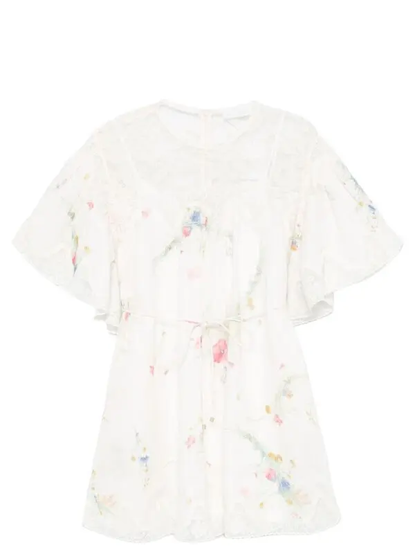 Zimmermann Lucky Linen Mini Dress - Beige