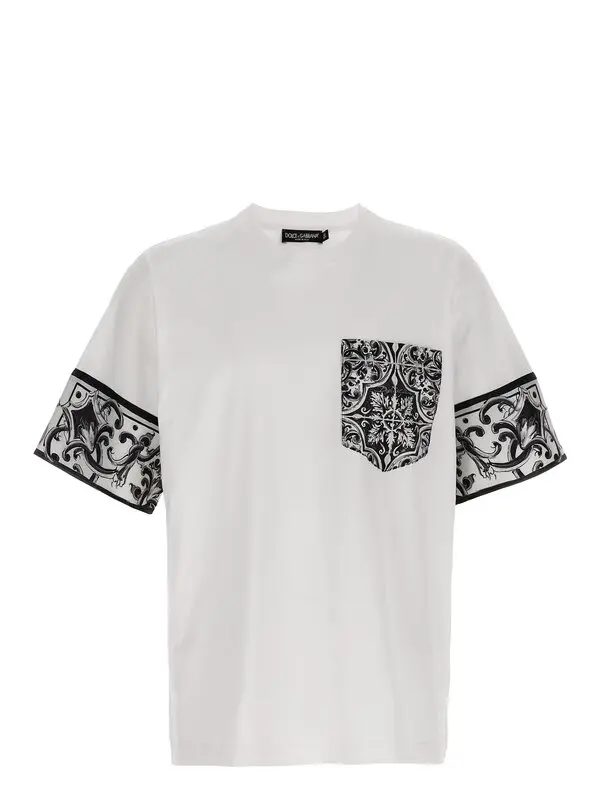 Dolce & Gabbana Maiolica Print T-shirt - White/black