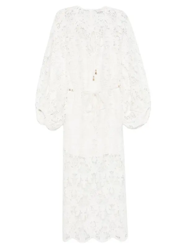 Zimmermann Coco Lace Midi Dress - Ivory