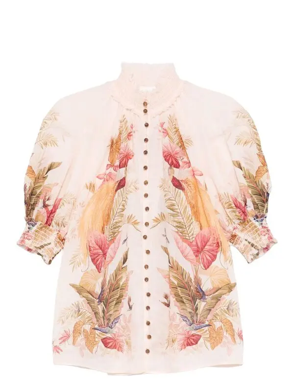 Zimmermann Ascension Printed Blouse - Beige