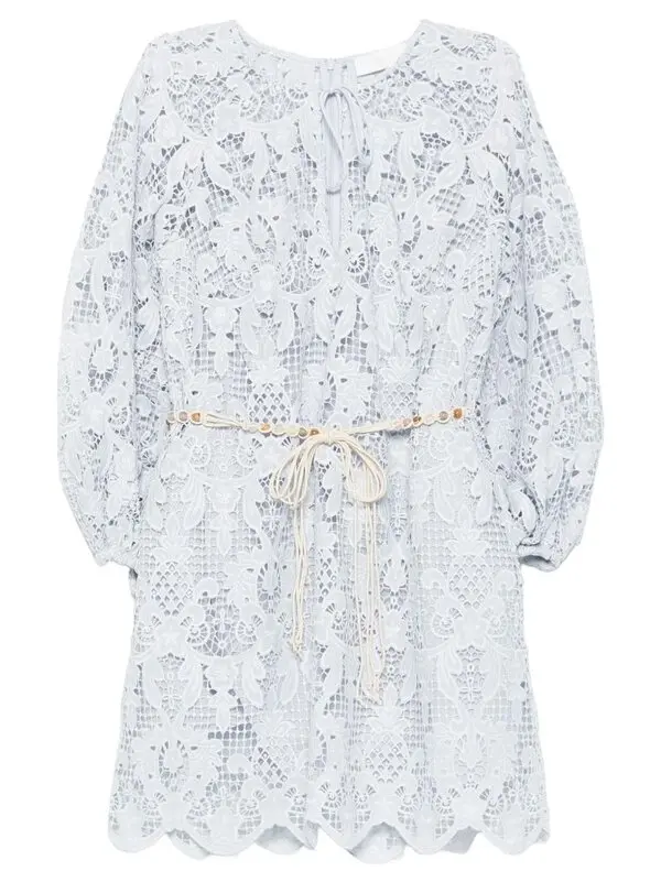 Zimmermann Coco Lace Mini Dress - Clear Blue