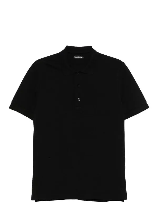 TOM FORD Lyocell Piquet Polo Shirt - Black