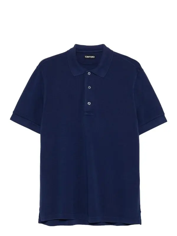 TOM FORD Lyocell Piquet Polo - Blue